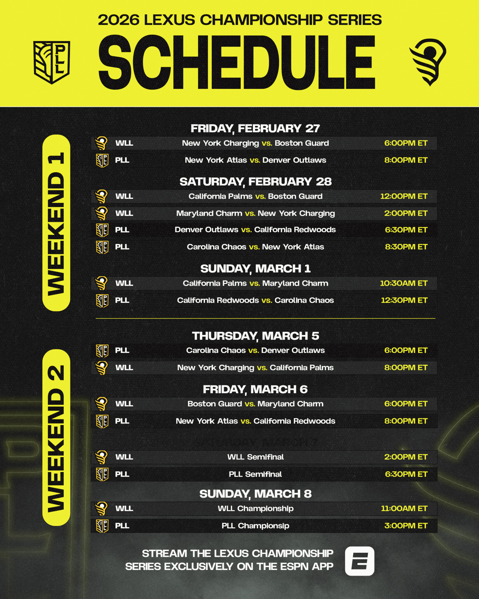 Where to Watch PLL & WLL Games - Premier Lacrosse League